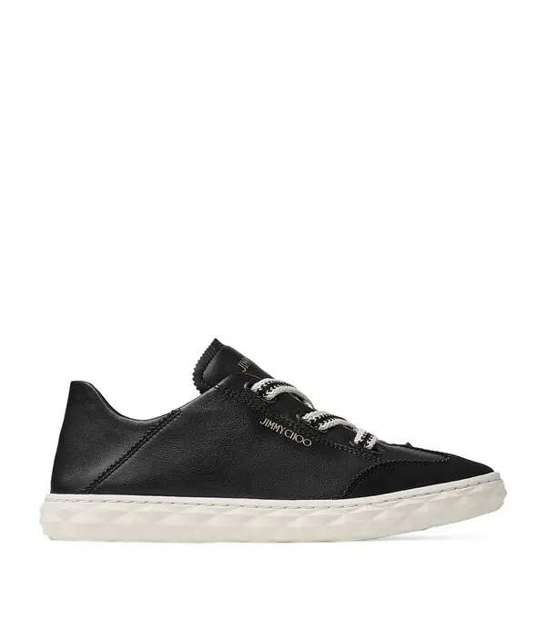 JIMMY CHOO Diamond Flex Leather Trainers - Black