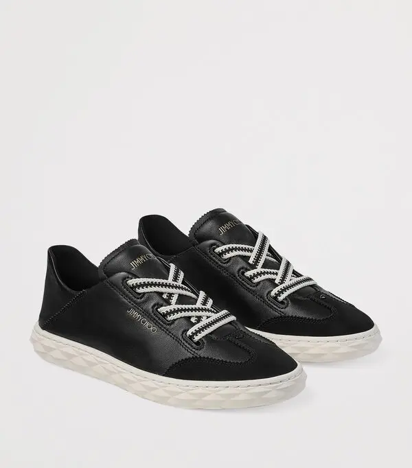 JIMMY CHOO Diamond Flex Leather Trainers - Black