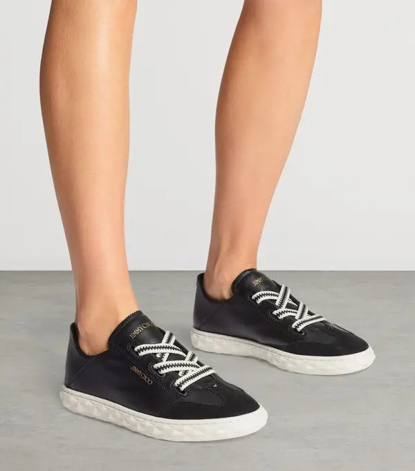 JIMMY CHOO Diamond Flex Leather Trainers - Black
