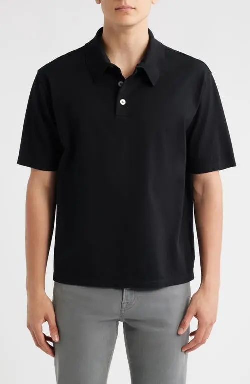 FRAME Silk & Cotton Polo - Black