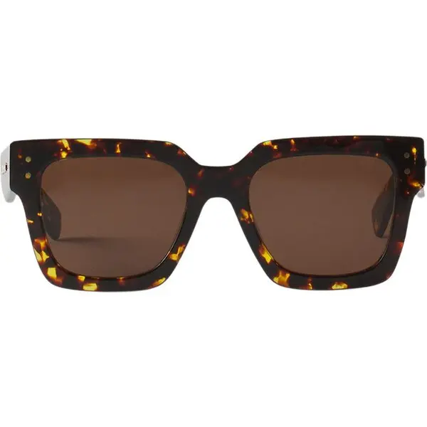 LANVIN Rectangle Signature Sunglasses - Amber-turtoise