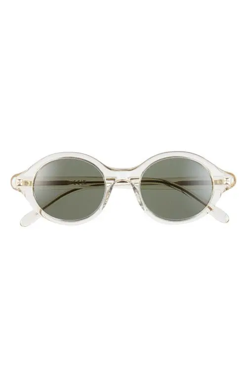 Loewe Slim Round Sunglasses - Shiny Beige/green