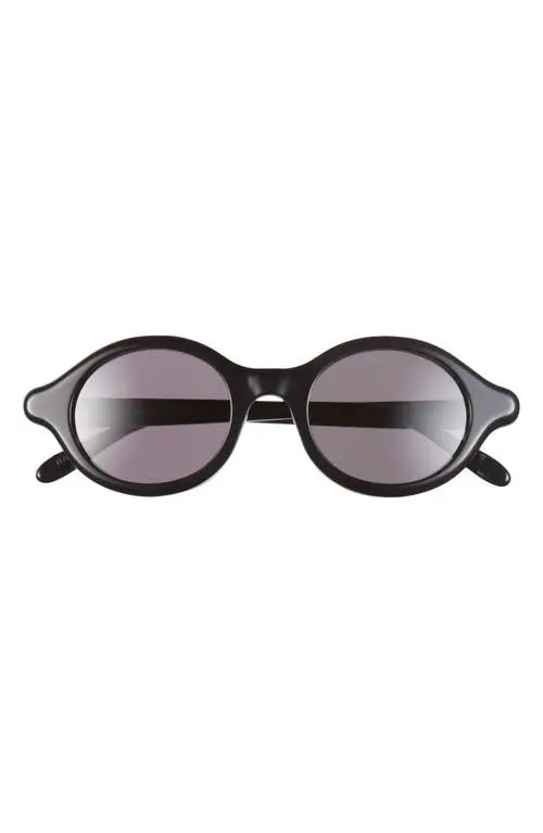 Loewe Slim Round Sunglasses - Shiny Black / Smoke