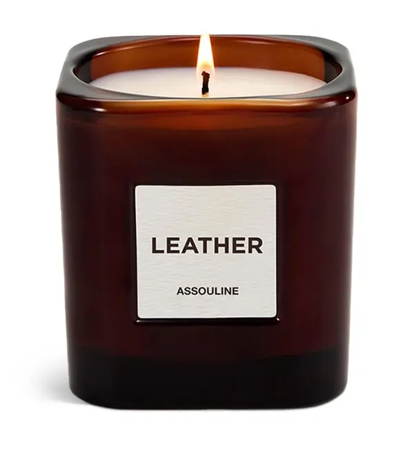 Assouline Leather Candle - Brown
