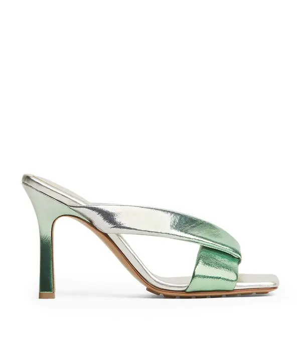Bottega Veneta Degradé Leather Riva Mules 90 - Silver