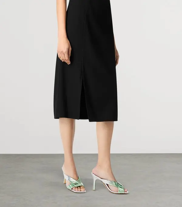 Bottega Veneta Degradé Leather Riva Mules 90 - Silver