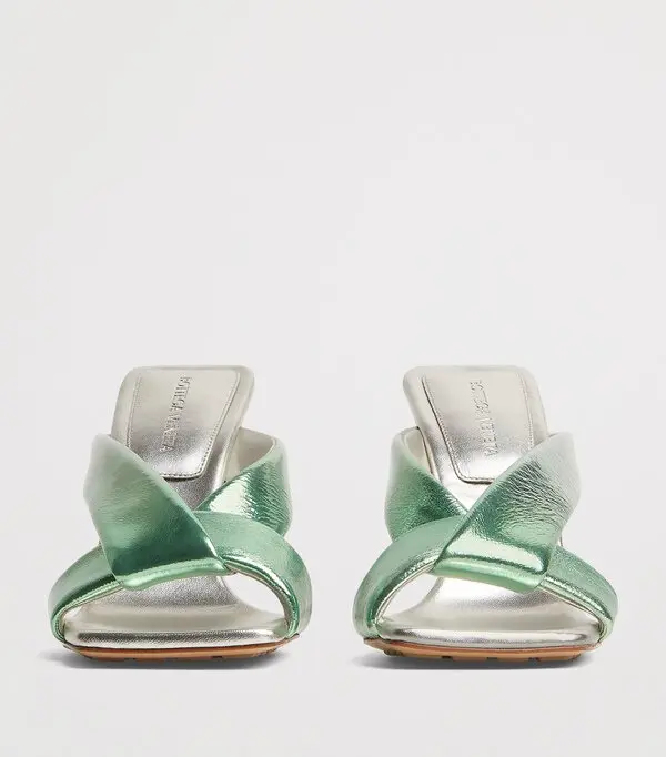 Bottega Veneta Degradé Leather Riva Mules 90 - Silver