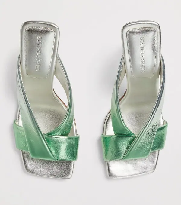 Bottega Veneta Degradé Leather Riva Mules 90 - Silver