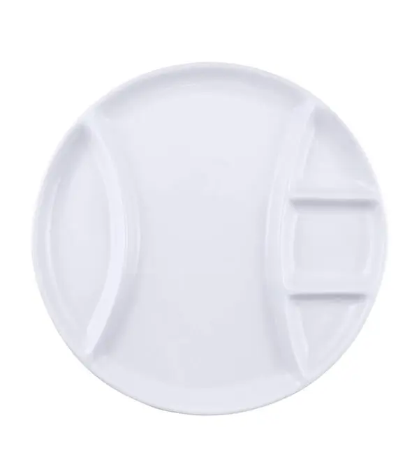SWISSMAR Set Of 4 Ceramic Round Fondue Plates - White