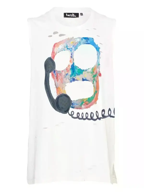 HACULLA. Call You Dealer Skull-print Top - White