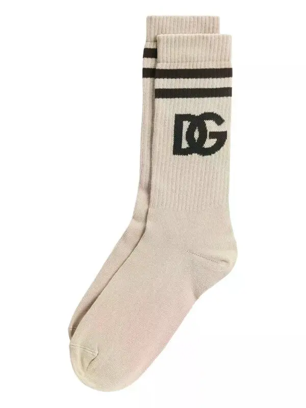 Dolce & Gabbana Intarsia-knit Logo Socks