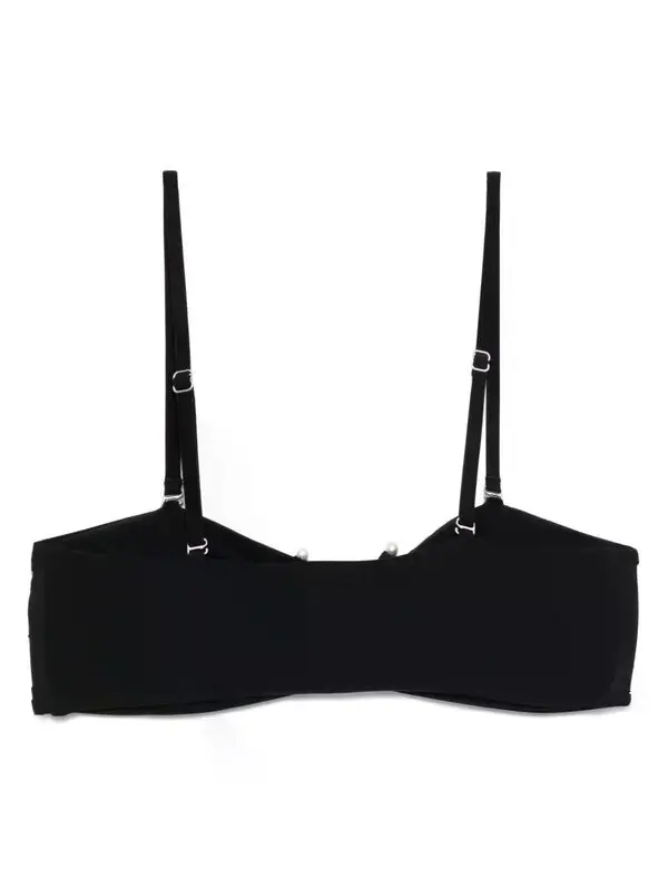 Christopher Esber Ruched Crescent Bikini Top - Black