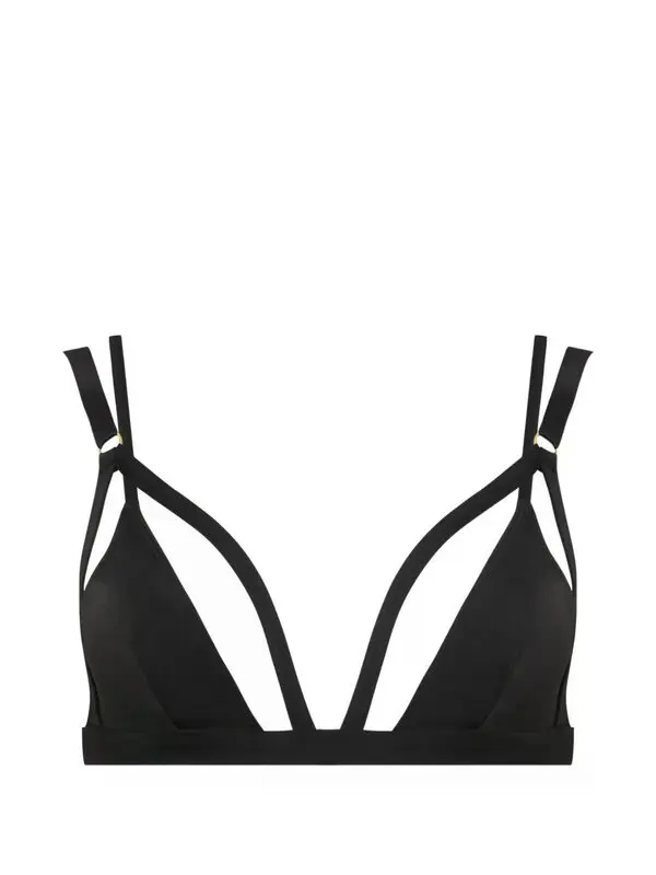 MAISON CLOSE Fatale Triangle Bikini Top - Black