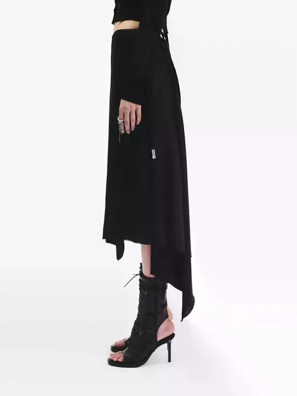 Ann Demeulemeester Ylva Midi Wrap Skirt In Black - 20% Off