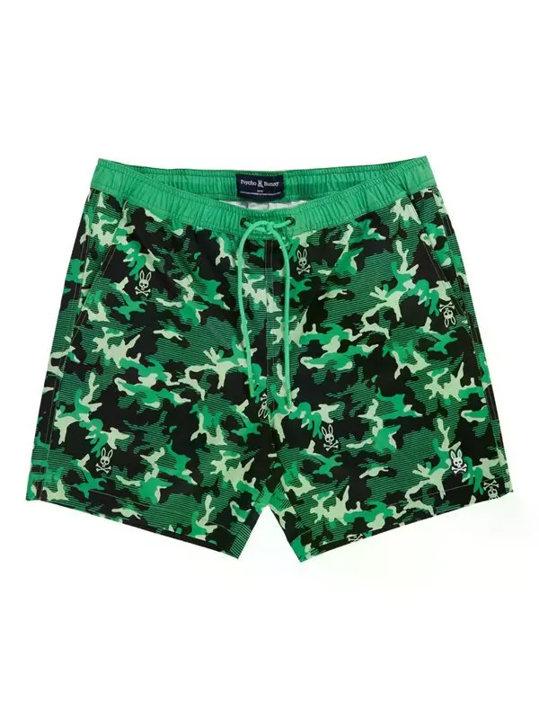 Psycho Bunny Printed Swim Shorts - Green