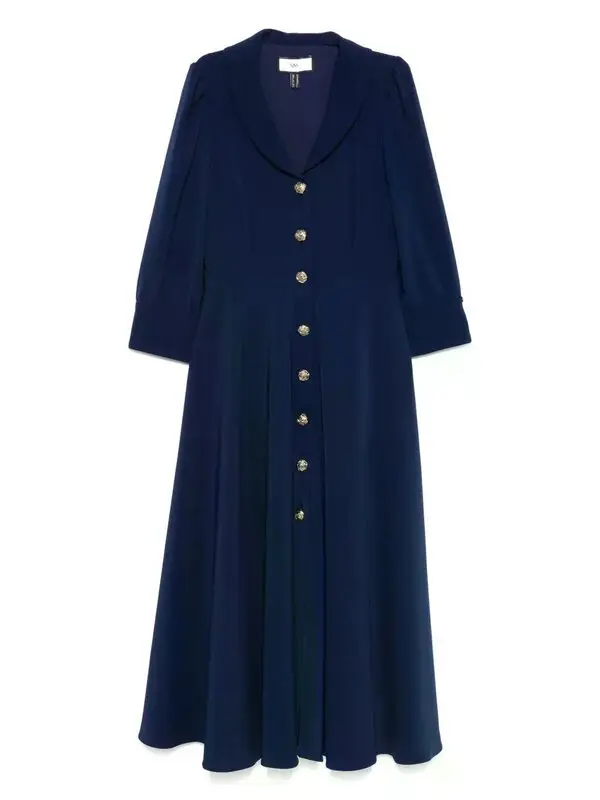 NISSA Button-down Midi Shirt Dress - Blue