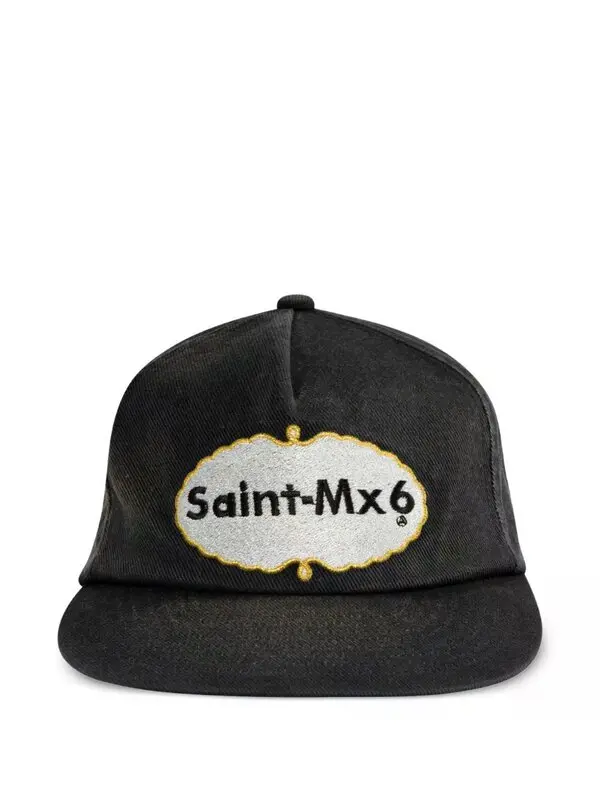 SAINT MXXXXXX Logo-embroidered Cap - Black