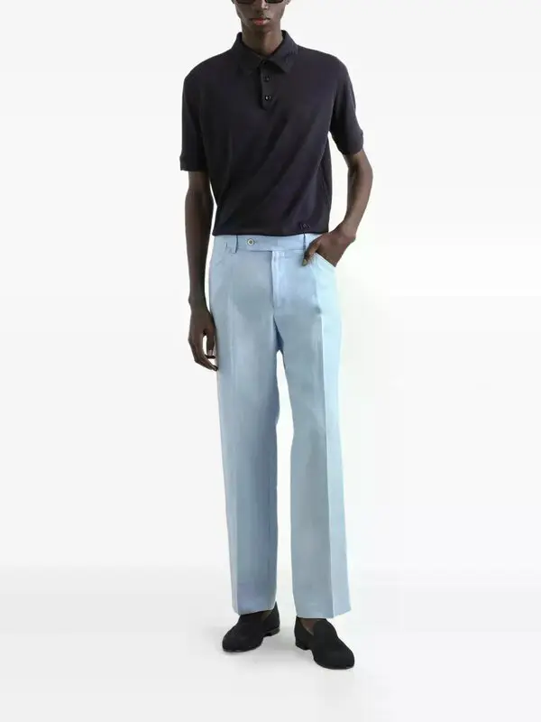 Dolce & Gabbana Silk Polo Shirt - Blue