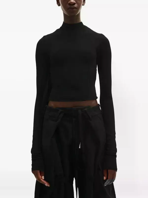 ANN DEMEULEMEESTER Wivan Cropped Long-sleeve Top