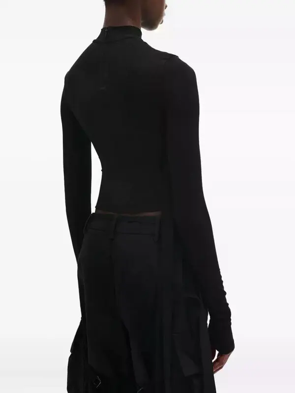 ANN DEMEULEMEESTER Wivan Cropped Long-sleeve Top