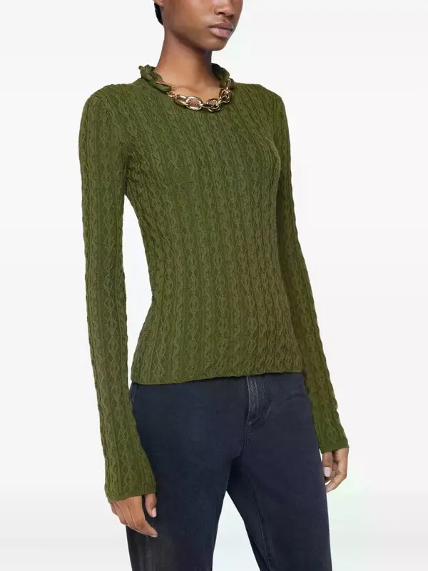 Rabanne Cable-knit Top - Green
