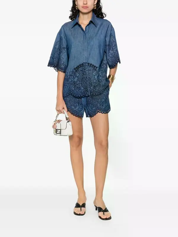Zimmermann Embroidered Shirt - Blue