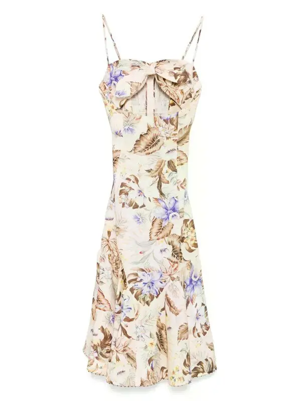 Zimmermann Coco Floral Print Midi Dress - Neutrals