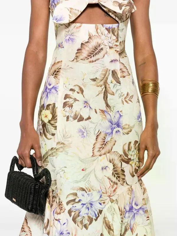 Zimmermann Coco Floral Print Midi Dress - Neutrals