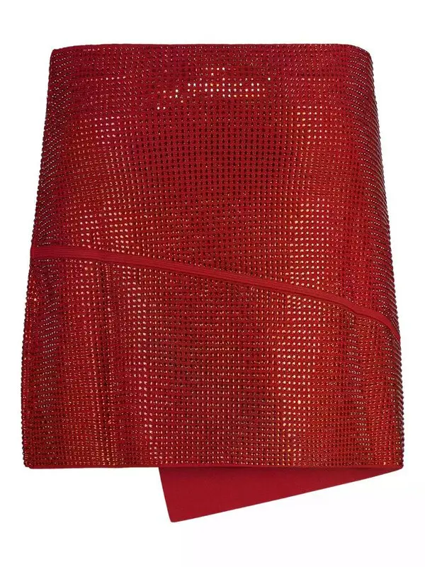 ANDREĀDAMO Metallic Wrap Mini Skirt