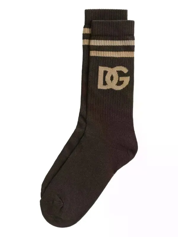 Dolce & Gabbana Intarsia-knit Logo Socks