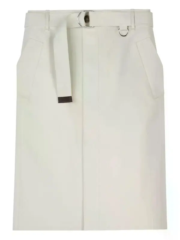 TOD'S Belted Midi Skirt - White