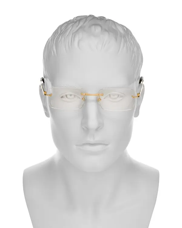 CARTIER 55mm Rectangle Rimless Glasses
