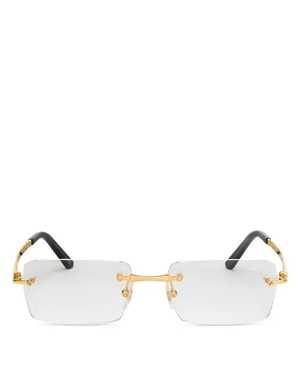 CARTIER 55mm Rectangle Rimless Glasses