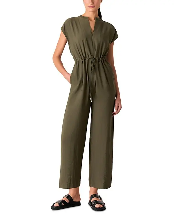 Whistles Sleeveless Drawstring Jumpsuit - Khaki