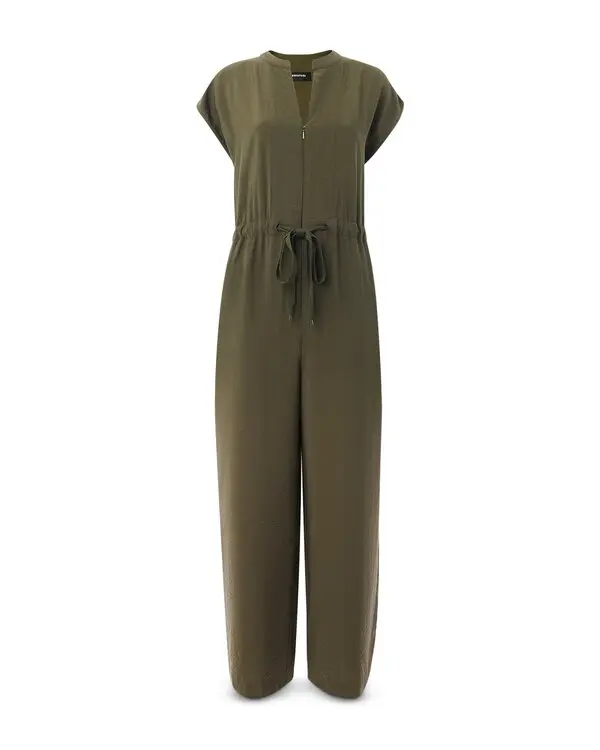Whistles Sleeveless Drawstring Jumpsuit - Khaki
