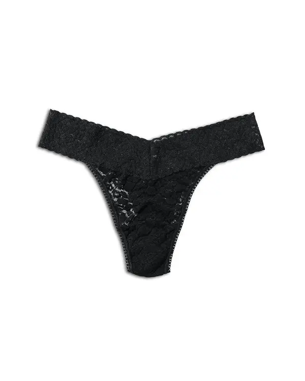 Hanky Panky Leopard Lace Original Rise Thong - Black
