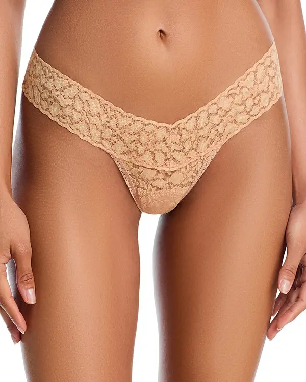 Hanky Panky Leopard Lace Low Rise Thong - Honey/honey