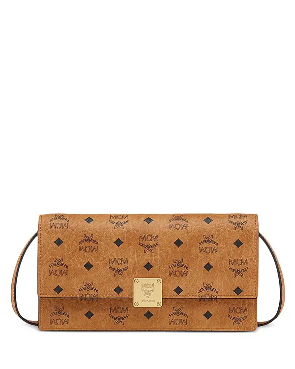 Mcm Aren Visetos Wallet - Cognac