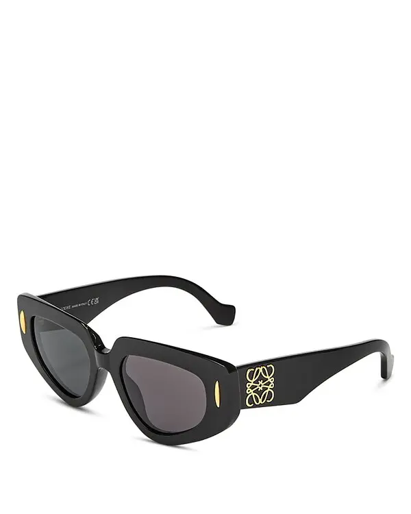 Loewe Anagram Geometric Sunglasses, 51mm - Black/smoke