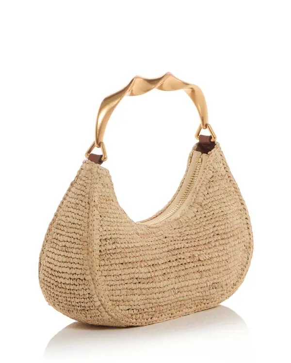 Simkhai Nixi Twist Handle Raffia Bag