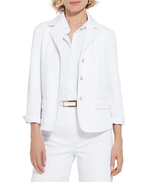 Lyssé Della Denim Cropped Blazer - White