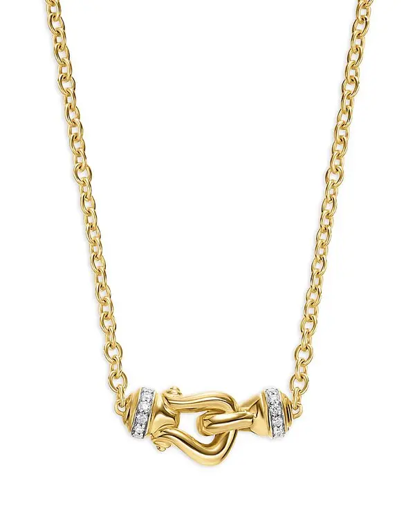 David Yurman Petite Buckle Necklace - Gold