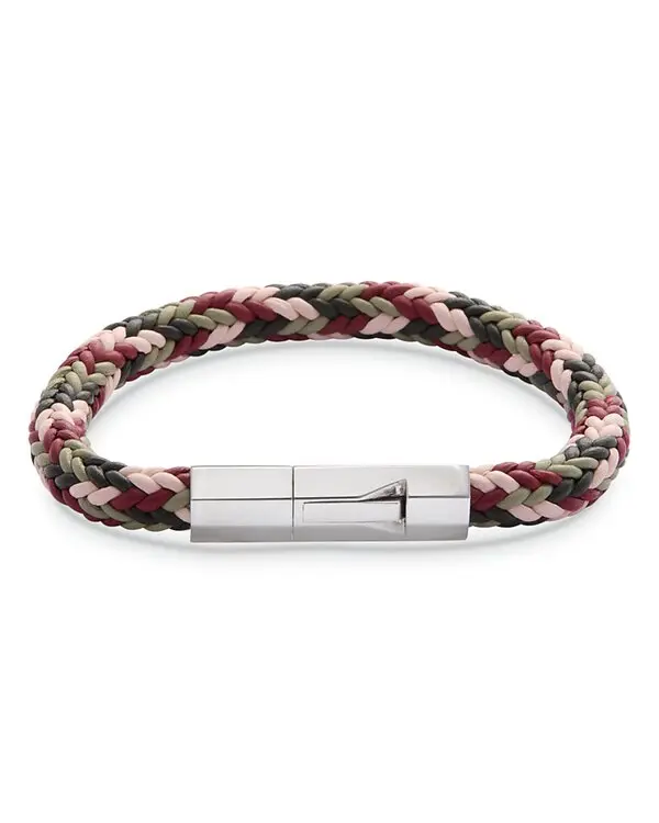 Bottega Veneta Woven Leather Bracelet - Rosewood