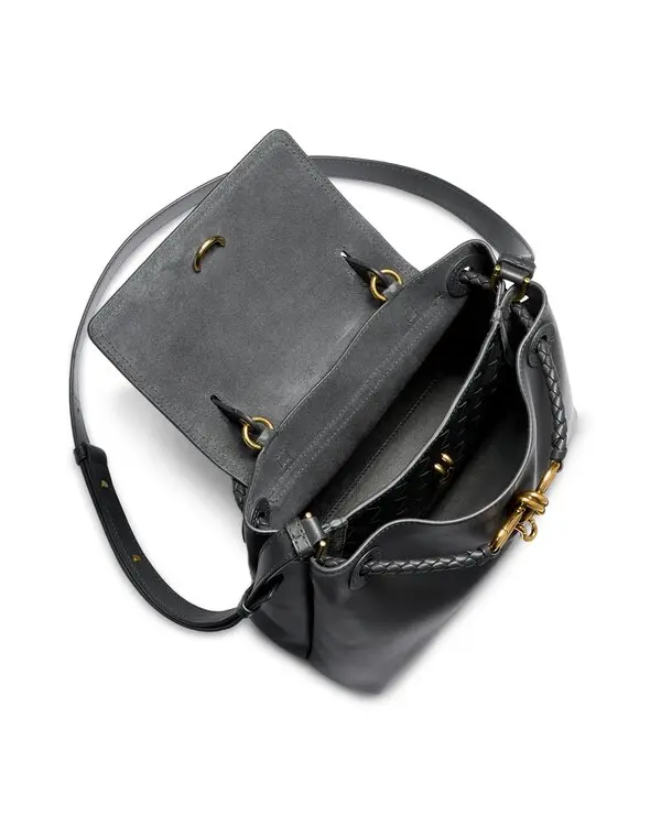 Bottega Veneta Small Ciao Ciao Leather Top Handle Bag - Graphite/muse Brass