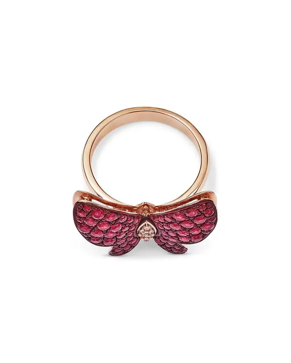 Bloomingdale'S Butterfly Ring With Ruby And Diamond In 14k Gold