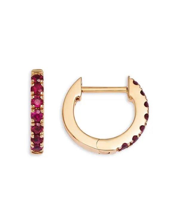 Bloomingdale'S Ruby Huggie Hoop Earrings