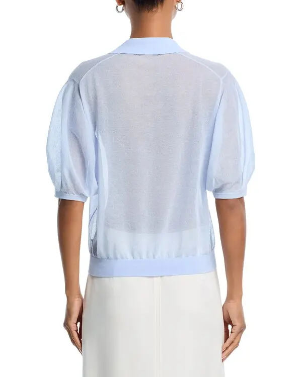 Theory Blouson Polo In Sheer Crepe - Olympic