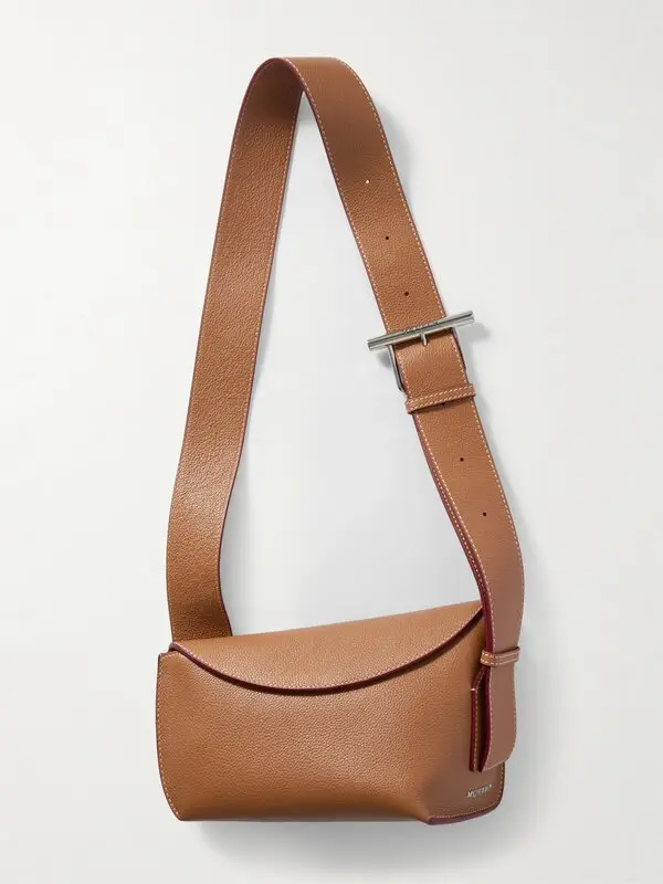Alexander McQueen T-bar Sling Textured-leather Shoulder Bag