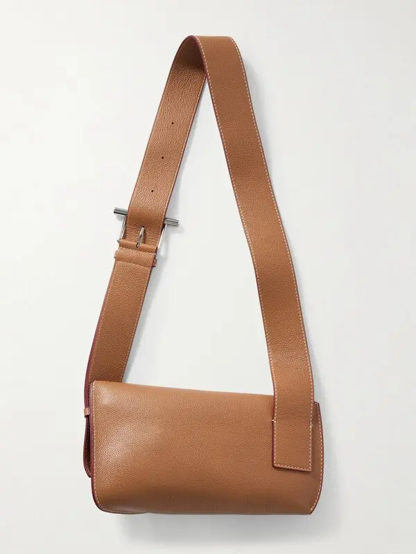 Alexander McQueen T-bar Sling Textured-leather Shoulder Bag