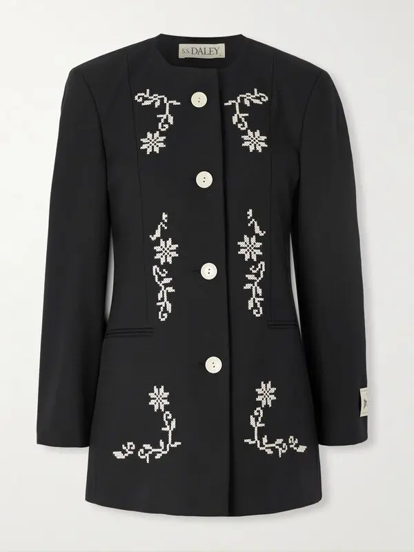 S.S.DALEY Embroidered Wool Jacket